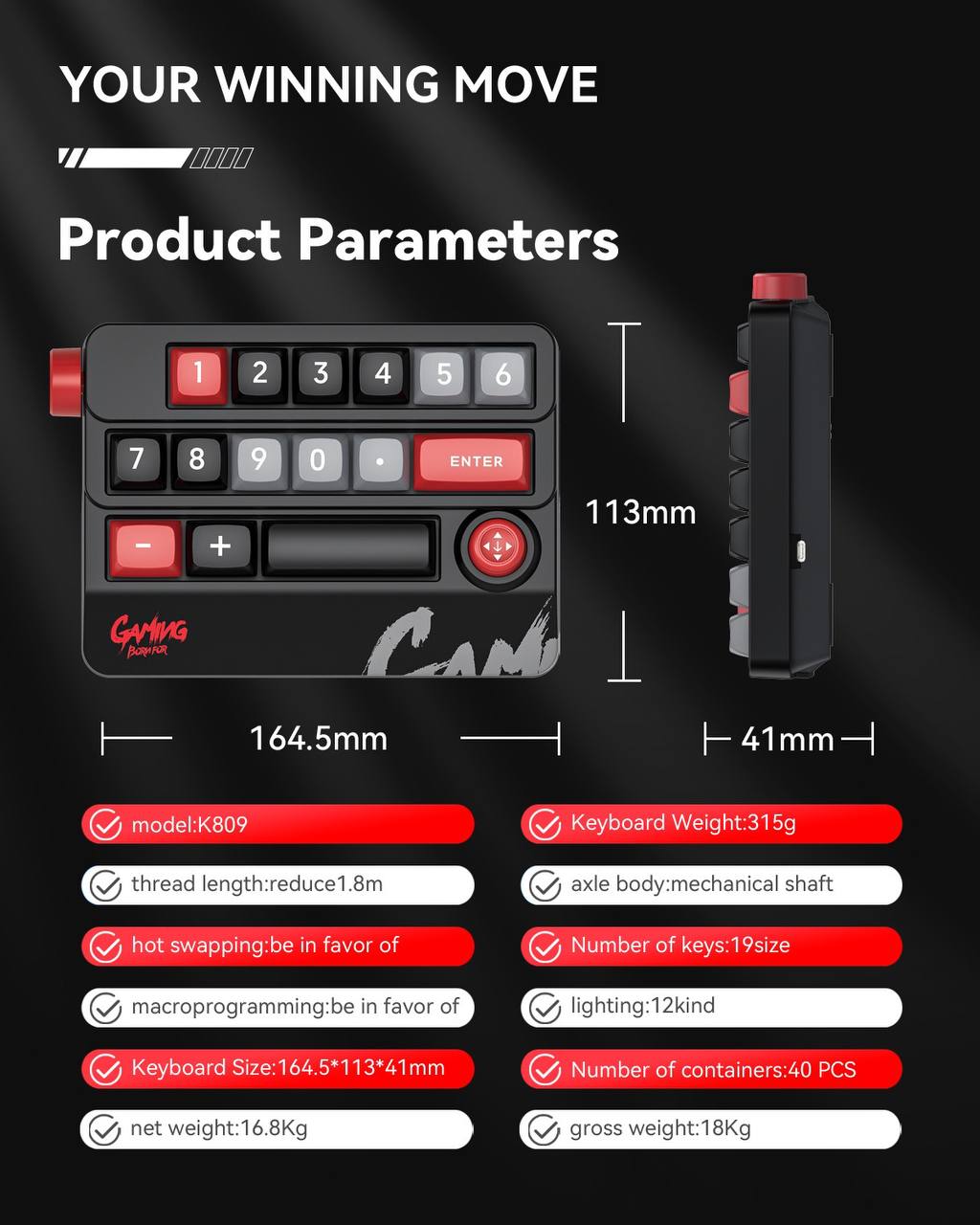 Bàn phím cơ Macro KeyPad SKS K809