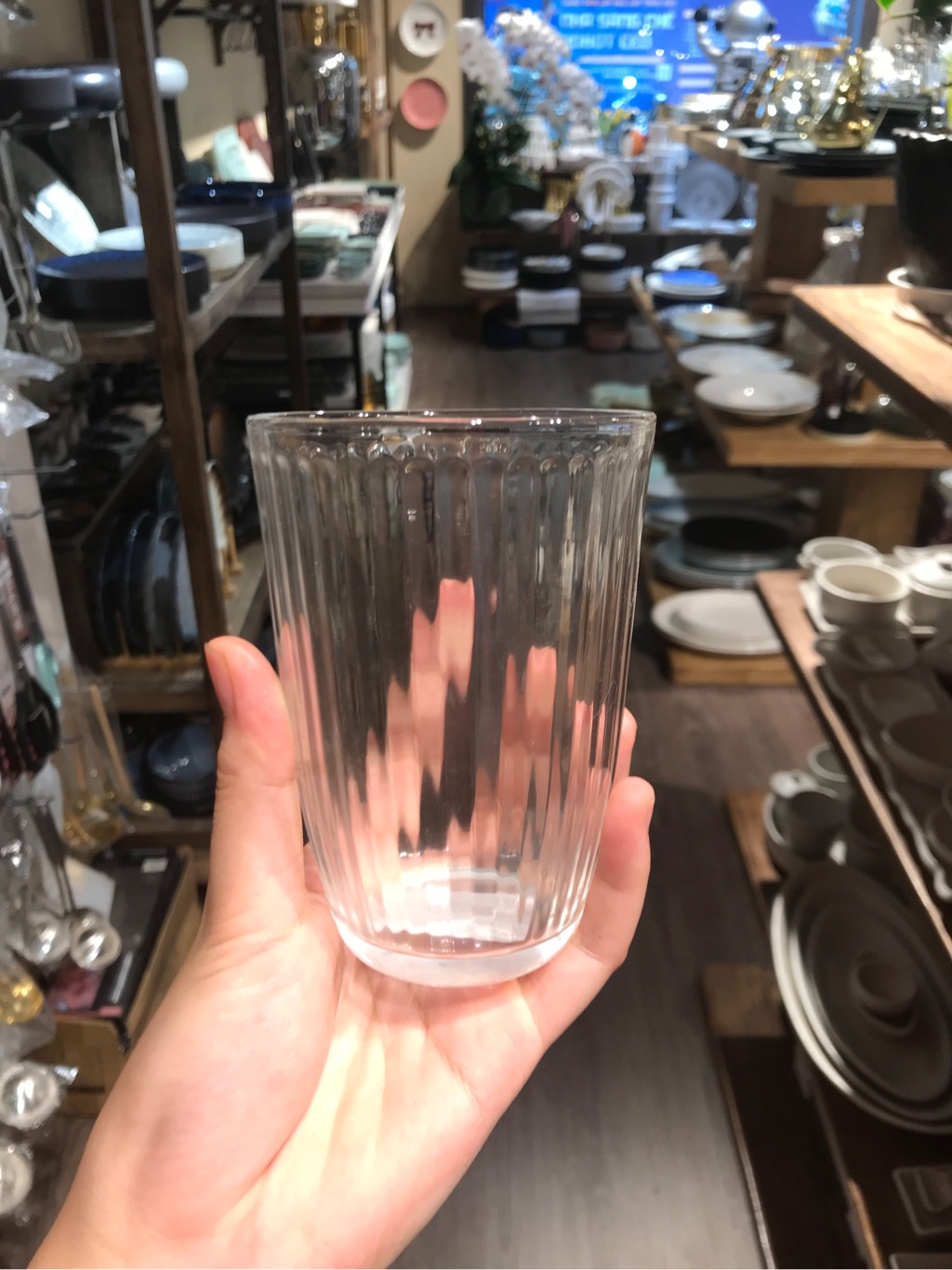 Cốc thủy tinh sọc loe 370ml