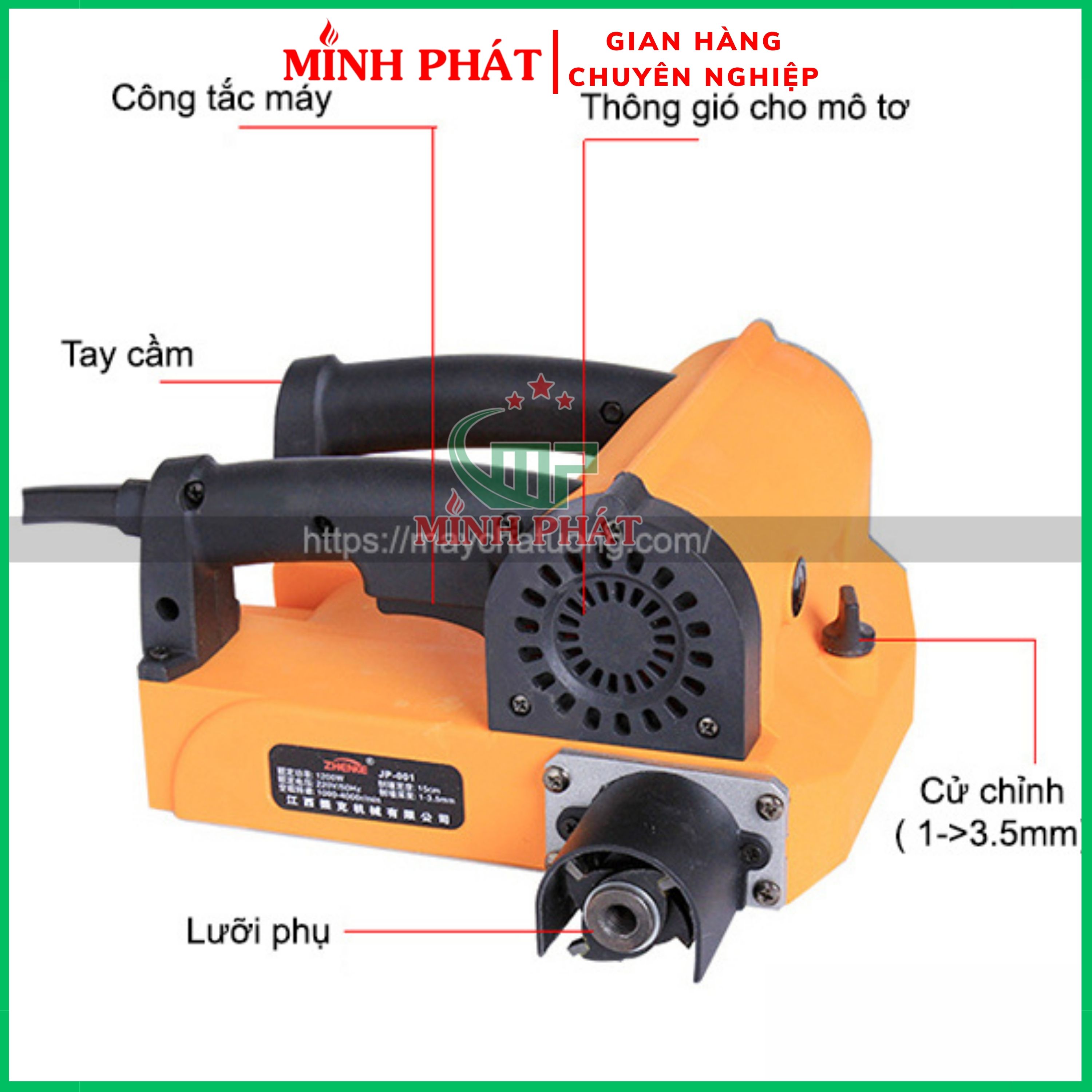 Máy Bào Tường Chuyên Dụng JP-001, Bào Lớp Sơn Cũ Bả Cũ Minh Phát 1.5 - 3mm