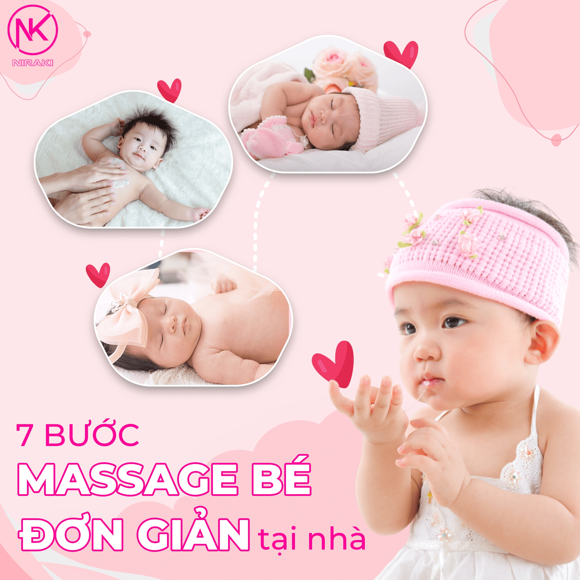 7 BƯỚC MASSAGE BÉ ĐƠN GIẢN TẠI NHÀ– Niraki-Trọn vẹn yêu thương