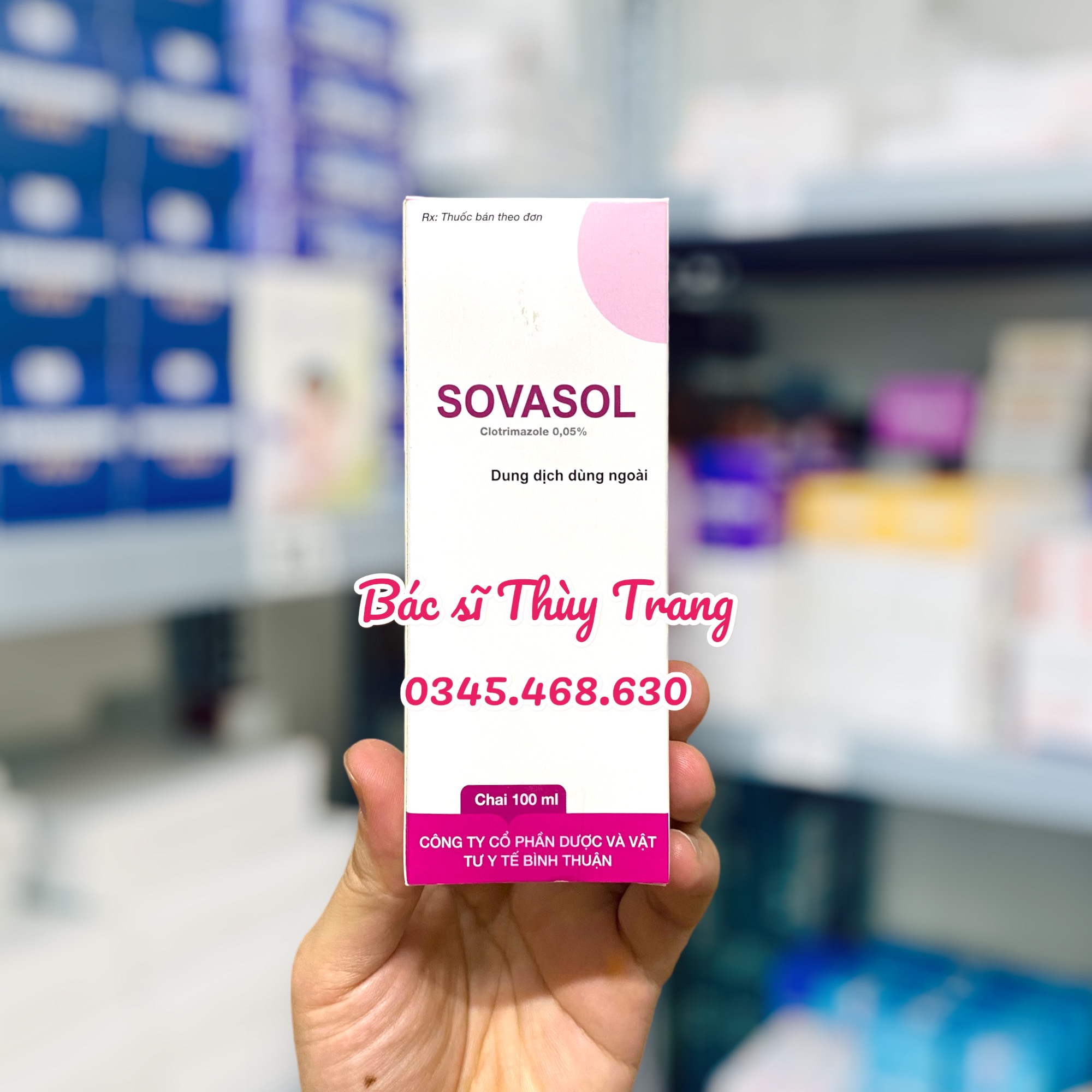 Dung dịch điều trị nấm Sovasol Clotrimazole 0.05% - 100ml