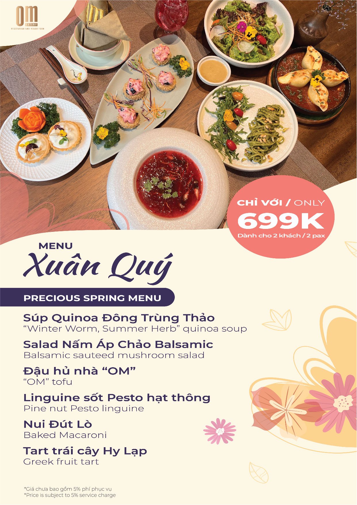 Premium Menu OM Eatery - Vegetarian and Vegan