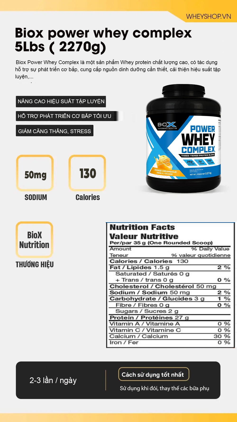 BioX Power Whey Complex 5Lbs ( 2270g)