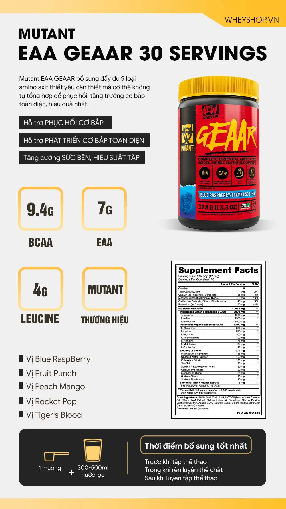 Mutant EAA GEAAR, 30 servings | Chính Hãng Giá Tốt 2024