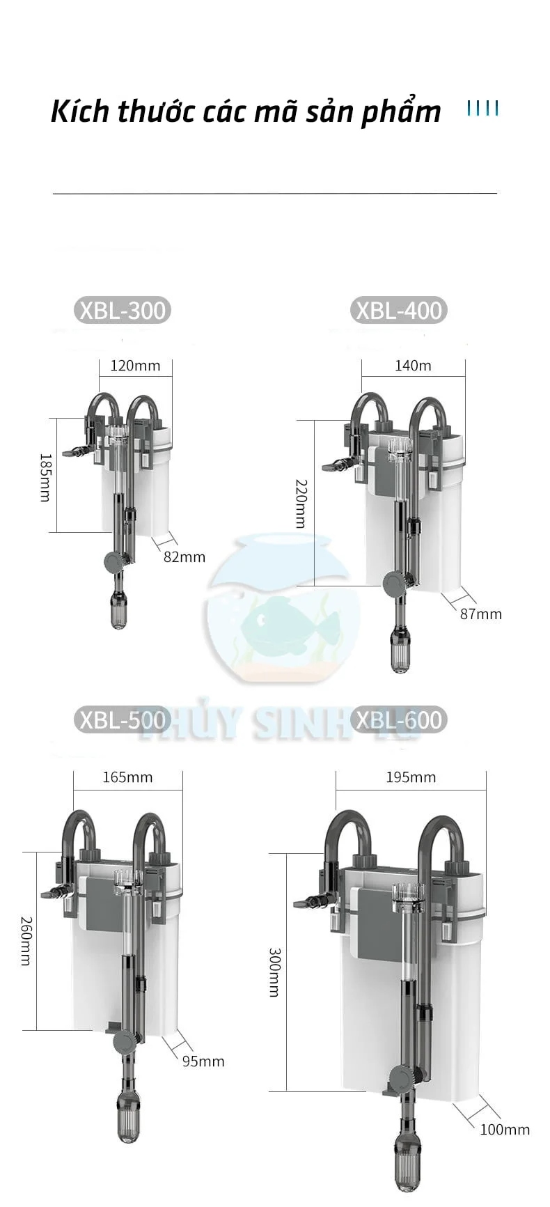 Lọc treo Sunsun Xiaoli XBL cho bể cá cảnh thủy sinh