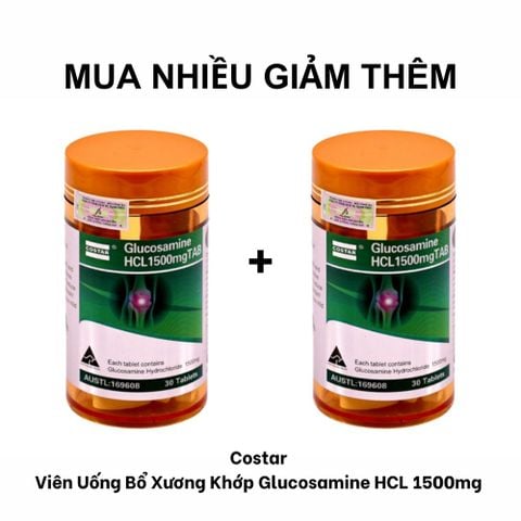 Combo 2 Hộp Costar Viên uống bổ xương khớp Glucosamine HCL 1500mg 120 viên
