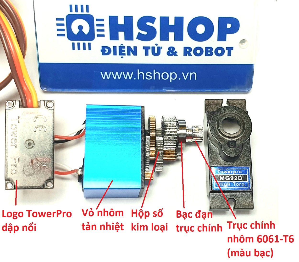Động cơ Digital RC Servo TowerPro MG92B Chính hãng (Genuine)
