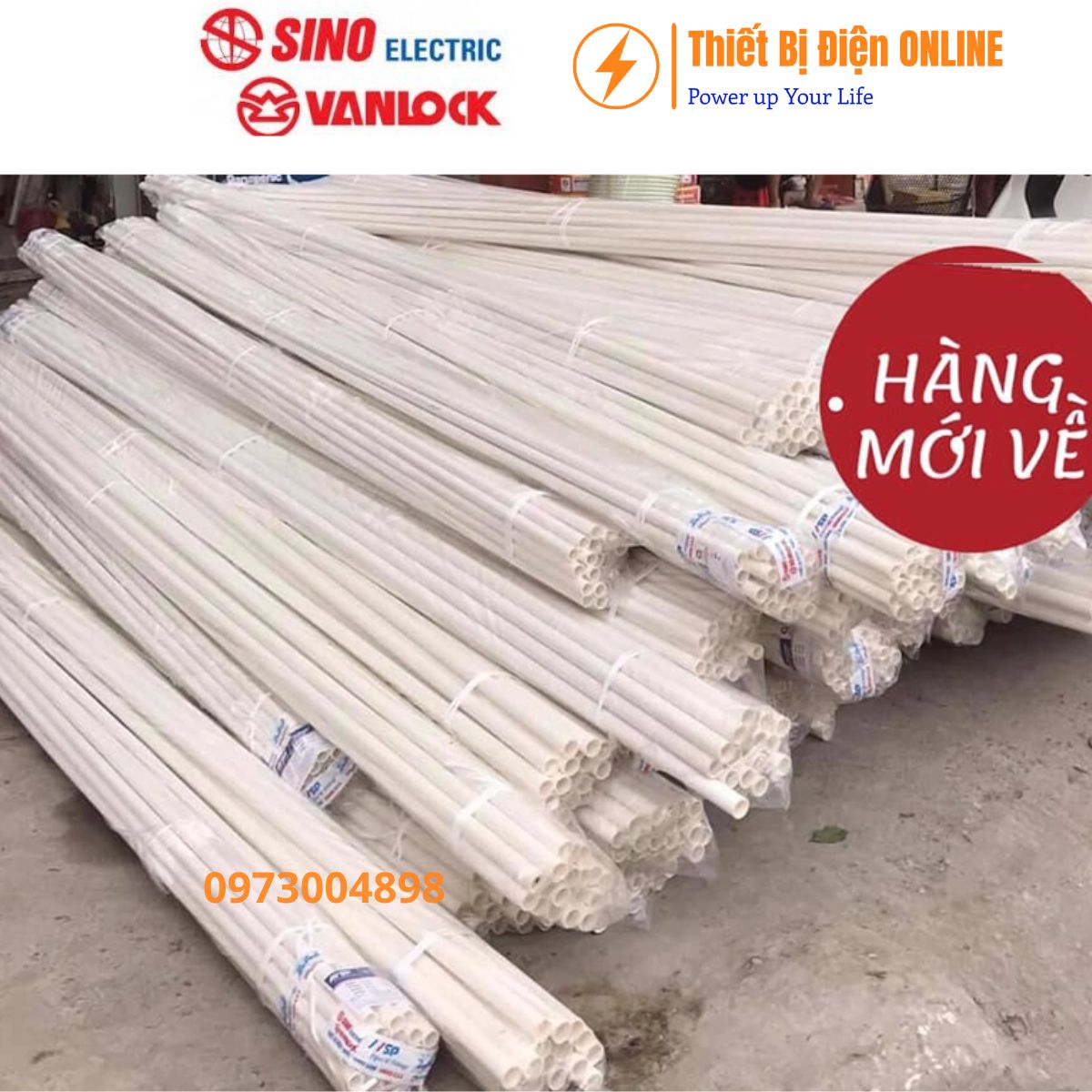 Ống cứng PVC D20 Vanlock SINO VL9020 320N luồn dây điện chống cháy