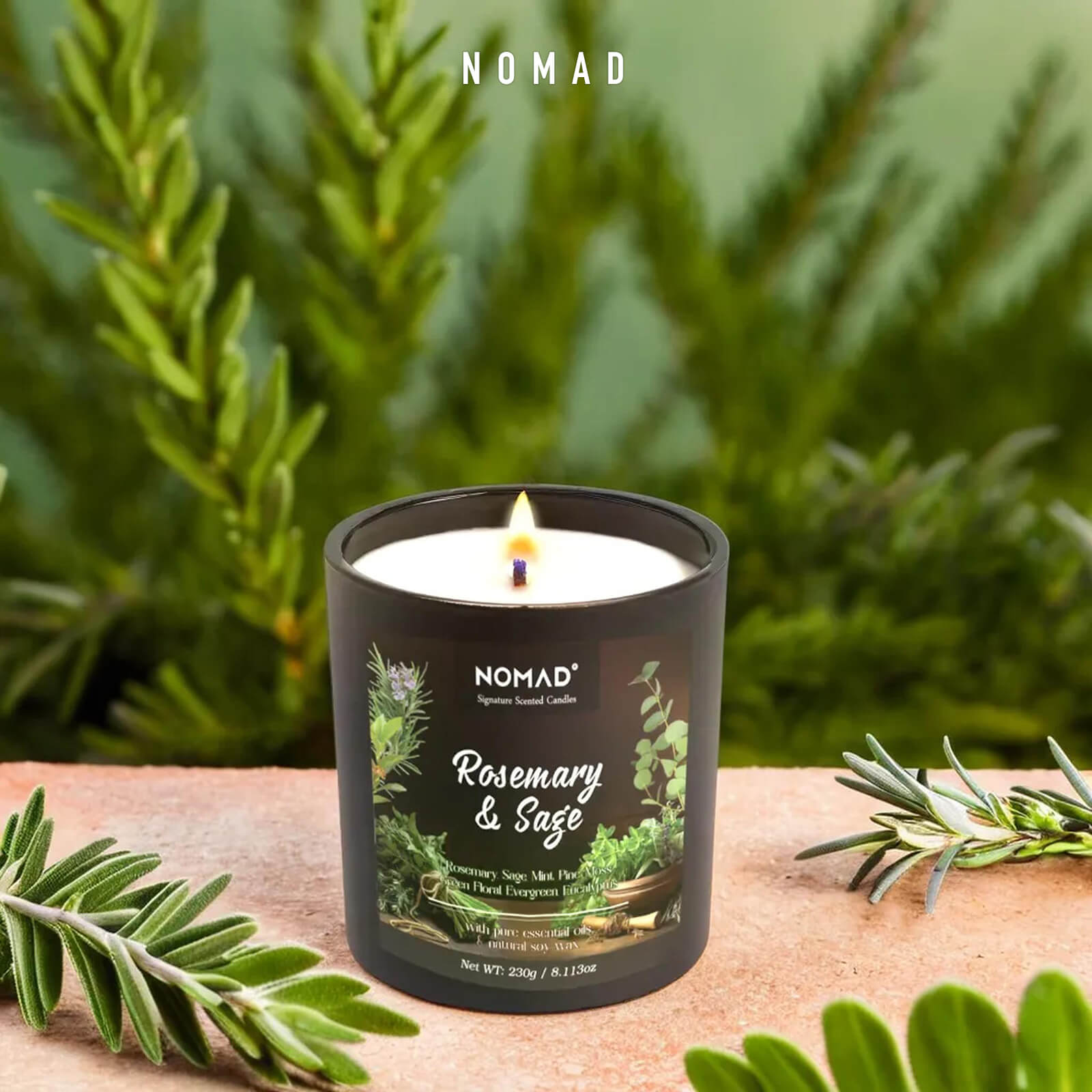 Nến Thơm Nomad Signature Scented Candle - Rosemary & Sage | Nomad Perfumery
