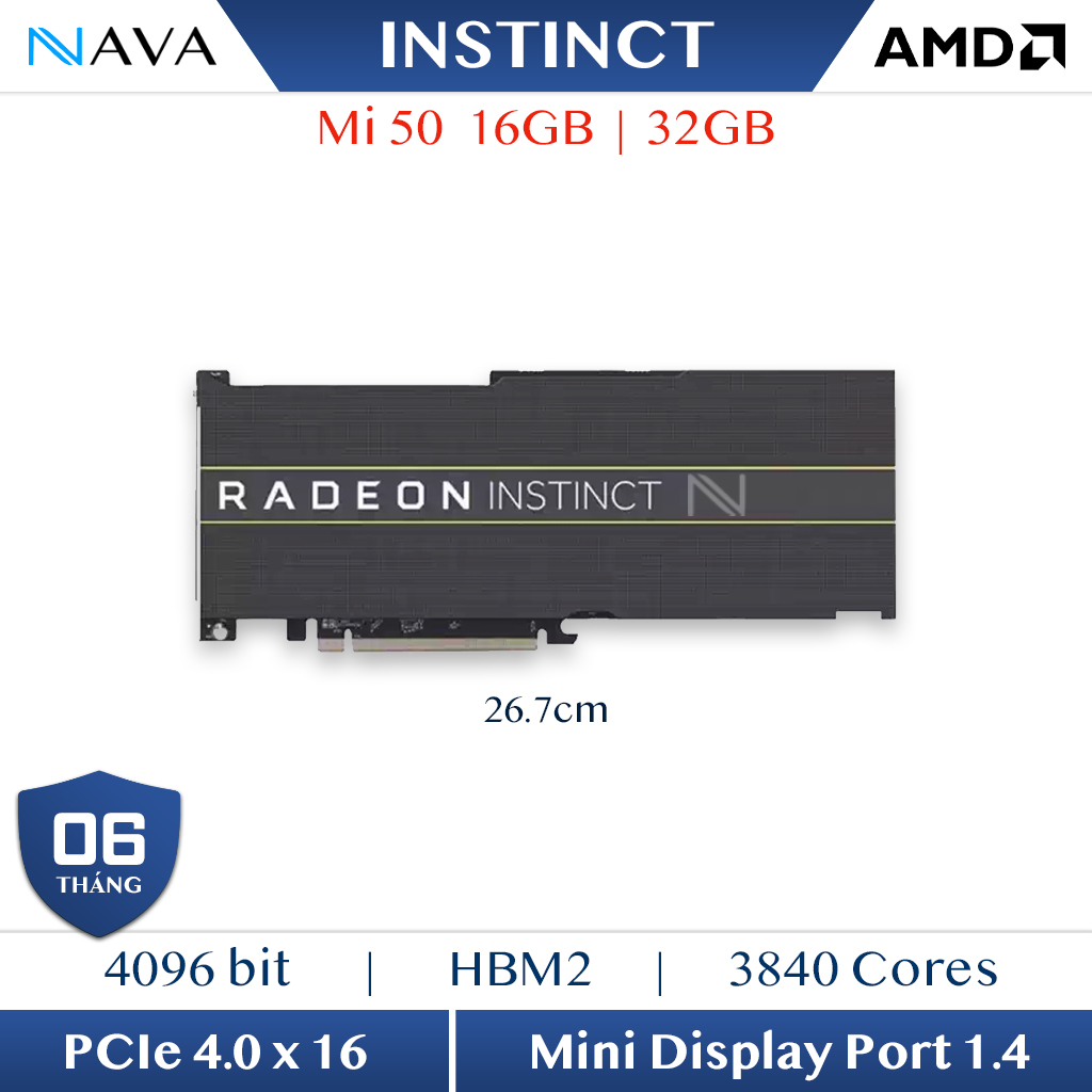 Card màn hình AMD Radeon Instinct Mi50 16GB / 32GB HBM2 băng thông 1.02 TB/s NAVA STORE