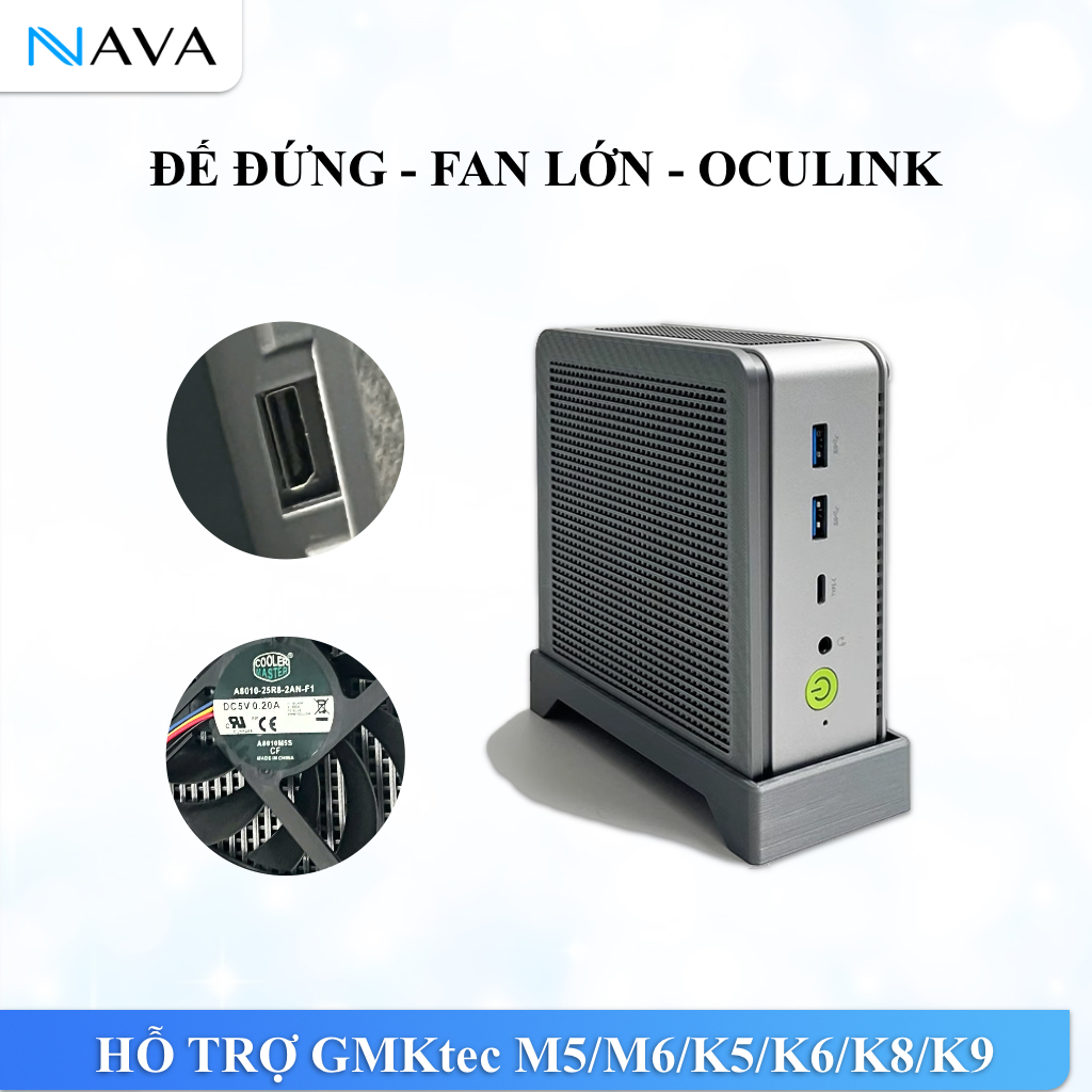 Bộ Kit Oculink cho GMKTec M6/M5/K6/K8 dựng đứng và nâng cấp quạt tản nhiệt cho máy tính Mini PC ...