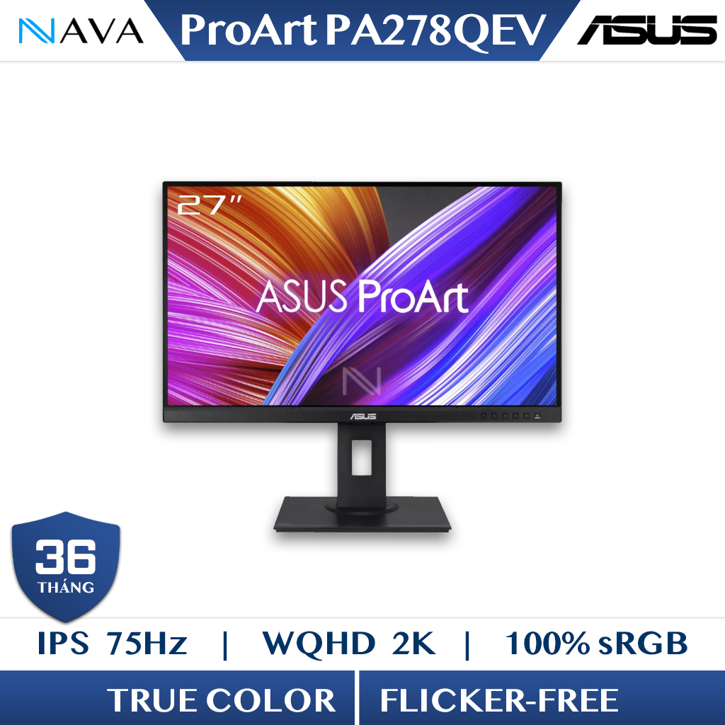 Màn hình ASUS ProArt PA278QEV 27"/IPS/DP/mDP/HDMI/DVI/75Hz/5ms NAVA STORE