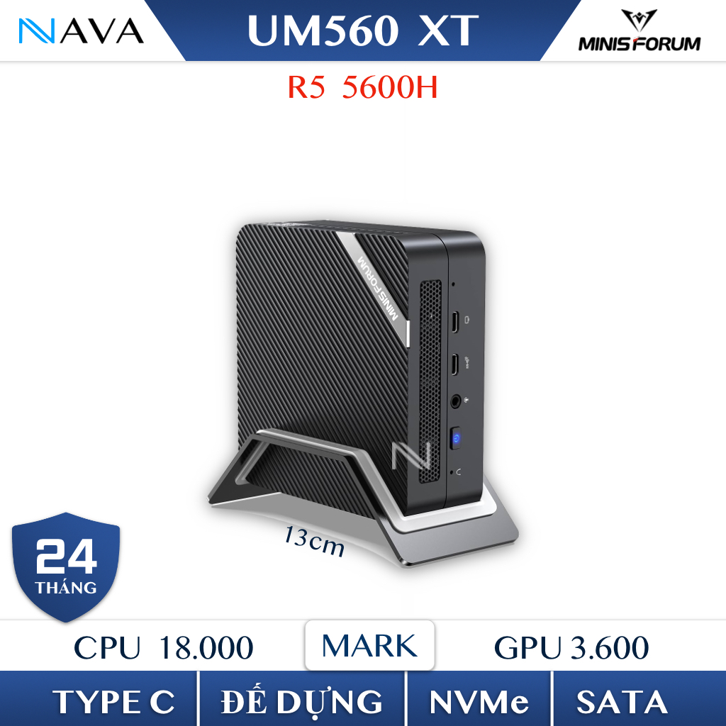 Mini PC Minisforum UM560XT AMD R5 5600H Radeon USB4 Máy tính Ryzen 5 ...