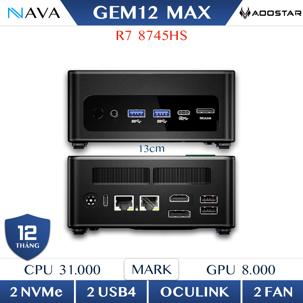 Mini PC AOOSTAR GEM 12 MAX R7 8745HS - AMD READEON 780M NAVA STORE ...