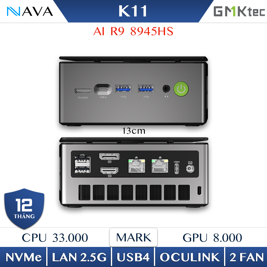 Mini PC GMK K11 Ryzen 9 8945HS Oculink Máy Tính AMD Gaming Nucbox R9 ...