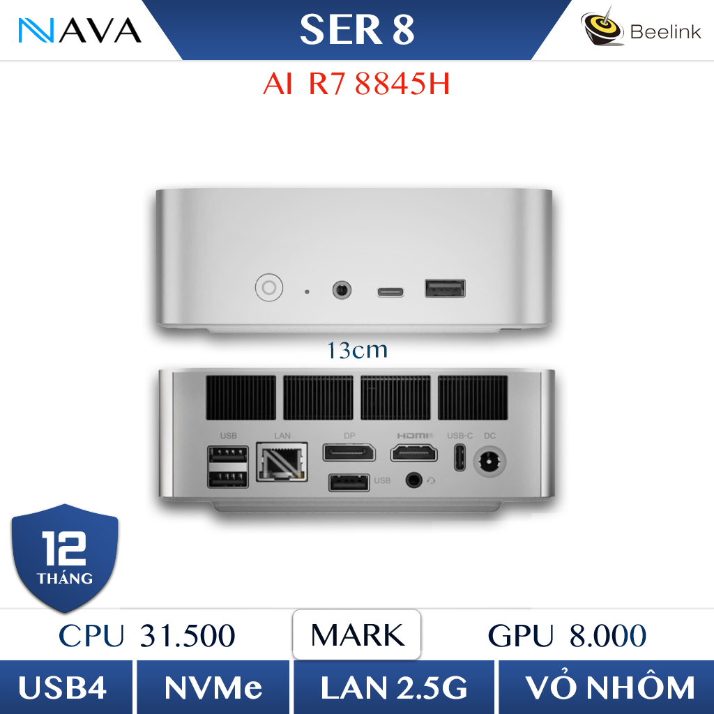 SER 8 - Beelink AMD Ryzen 8845HS RADEON 780M Máy tính Mini PC Minisfor ...