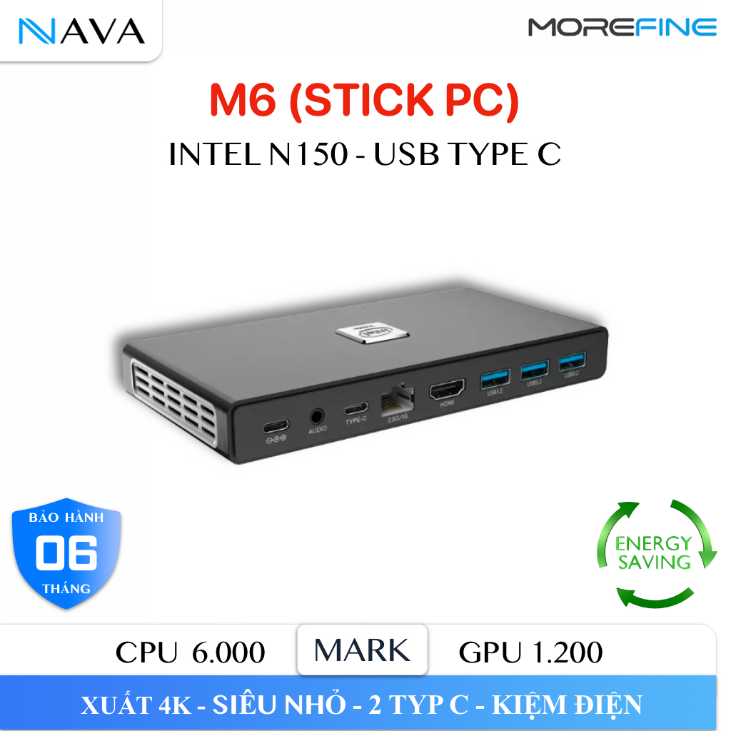 Morefine M6 N200 / N150 16GB DDR5 NVME4 Mini PC nhỏ gọn nhẹ mát NAVA STORE