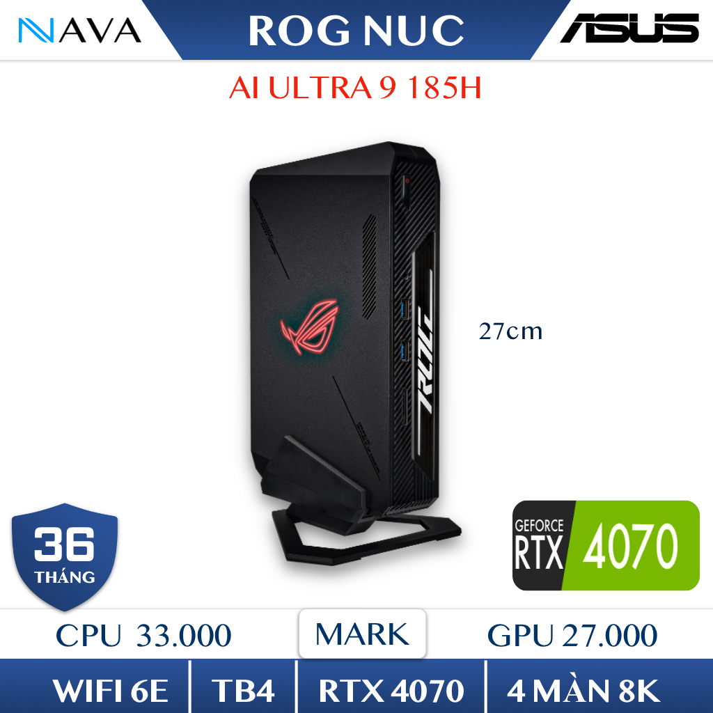 Mini PC ASUS ROG NUC 970 RNUC14SRKU9189A1I - RTX 4070 NAVA STORE - Mini PC & eGPU