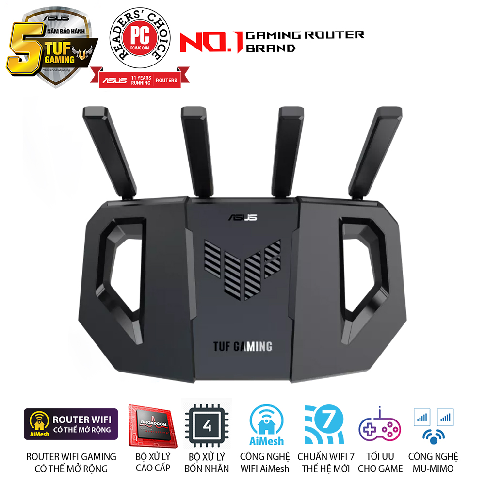 ASUS TUF GAMING BE3600 (Gaming Router) Wifi BE6500 2 băng tần, router ...