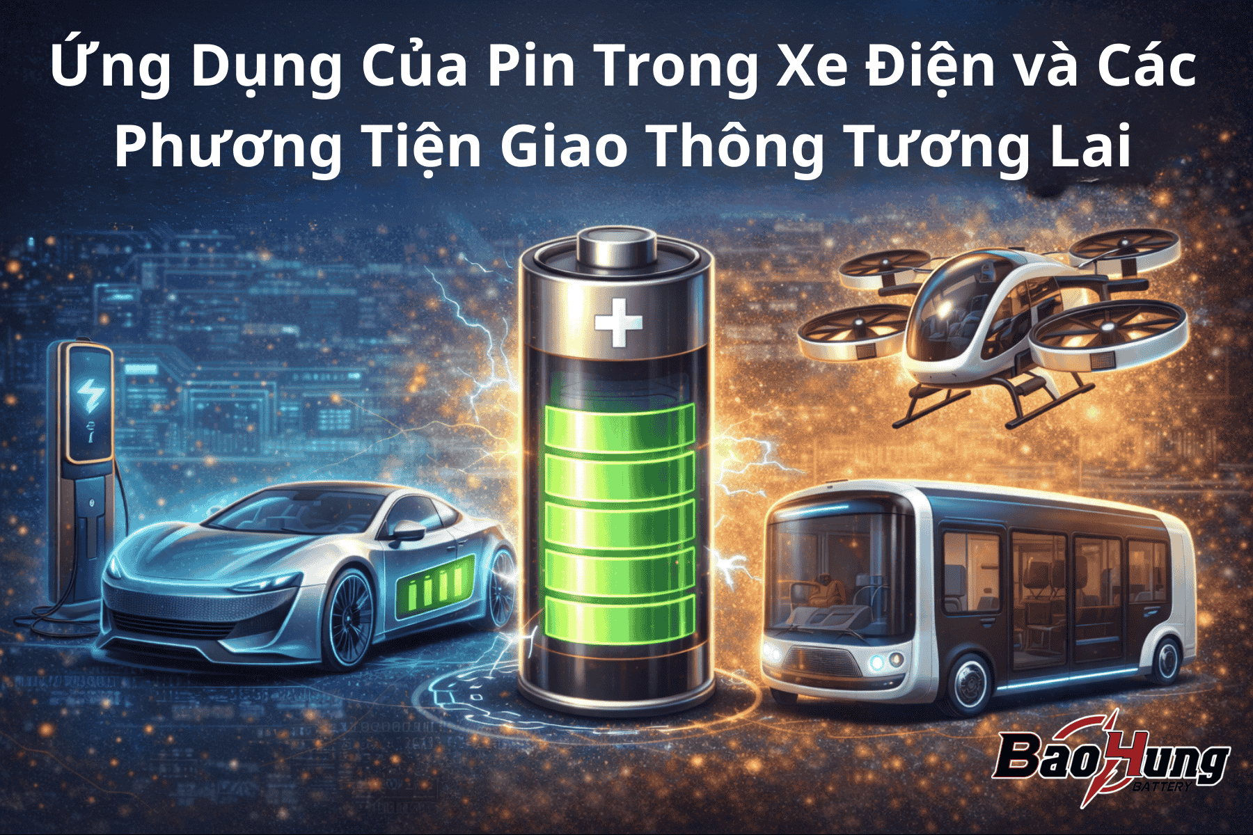 Ứng Dụng Của Pin Trong Xe Điện và Các Phương Tiện Giao Thông Tương Lai