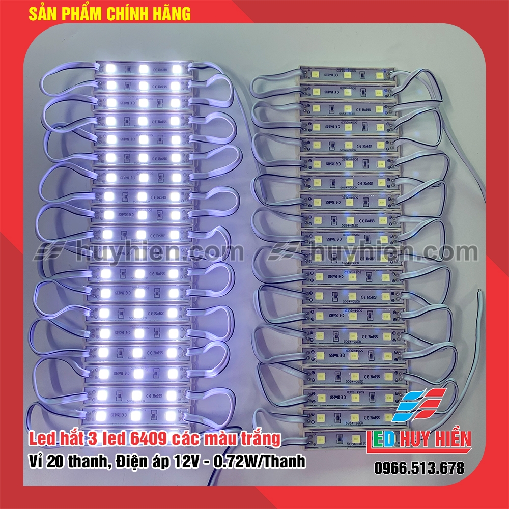 led hắt 3 led 6409 5054 các màu đơn sắc, led hắt 3 led 6409 5054 huyhien.vn