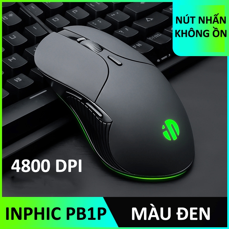 Chuột gaming có dây 6D INPHIC PB1 slient cực êm DPI 4800 - thiết kế vừa ...