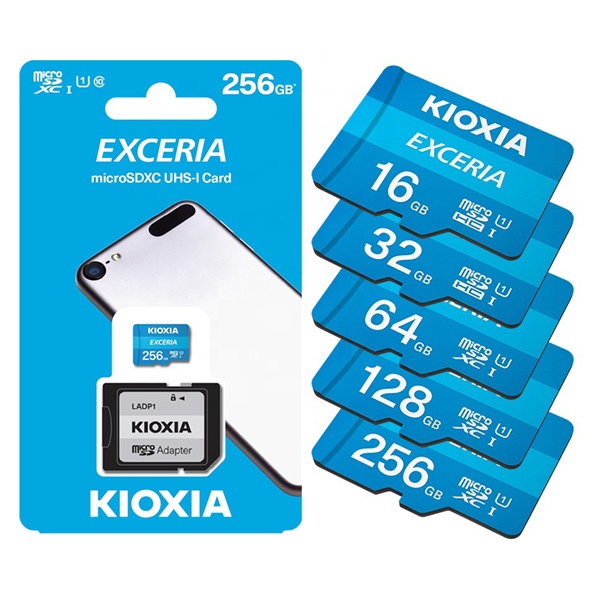 Thẻ nhớ MicroSDHC Kioxia Exceria 256GB UHS-I U1 100MB/s - kèm adapter (Xanh) Nhất Tín Computer