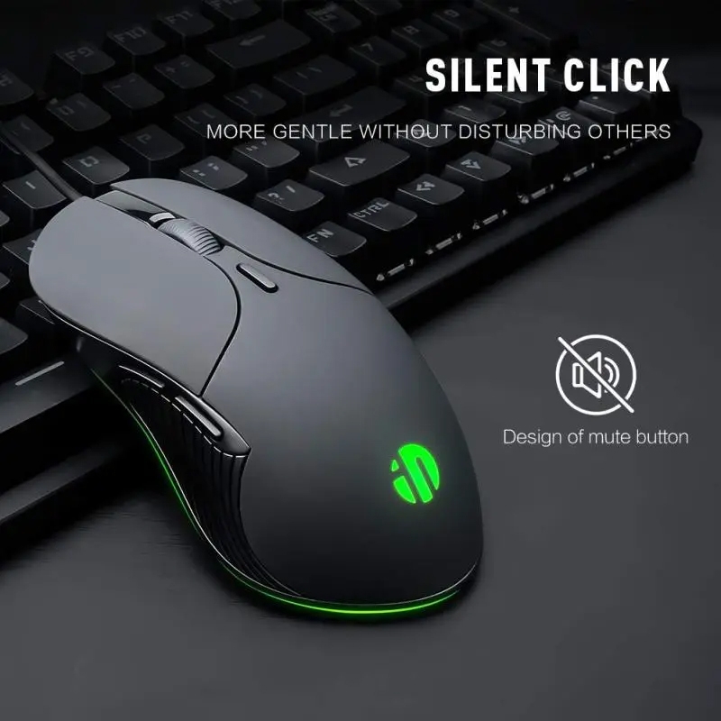 Chuột gaming có dây 6D INPHIC PB1 slient cực êm DPI 4800 - thiết kế vừa ...