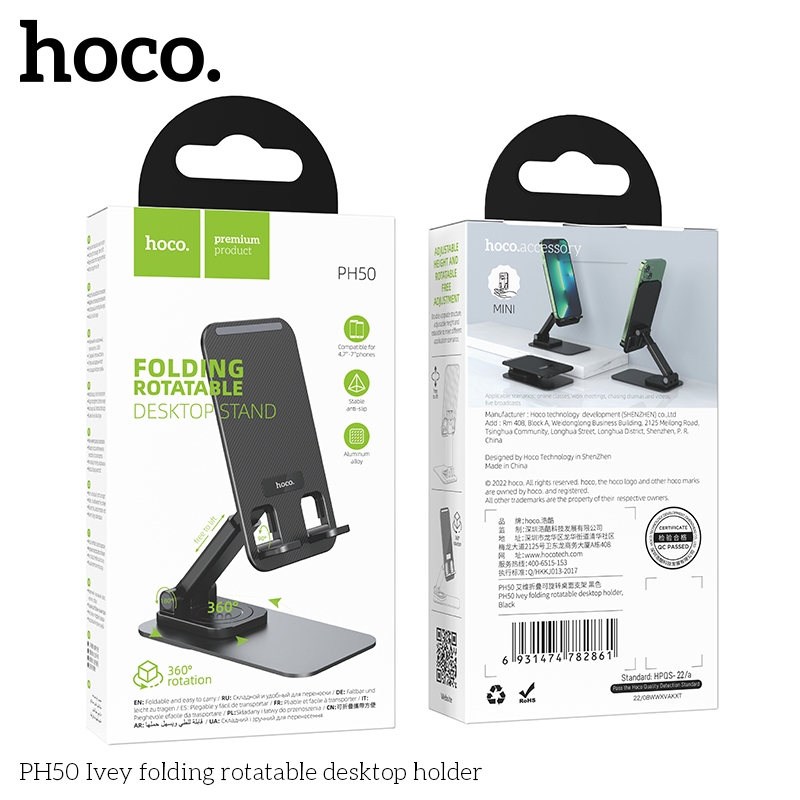 Giá Đỡ Điện Thoại, Máy Tính Bảng có thể xoay gấp Hoco PH50 Ivey Nhất ...