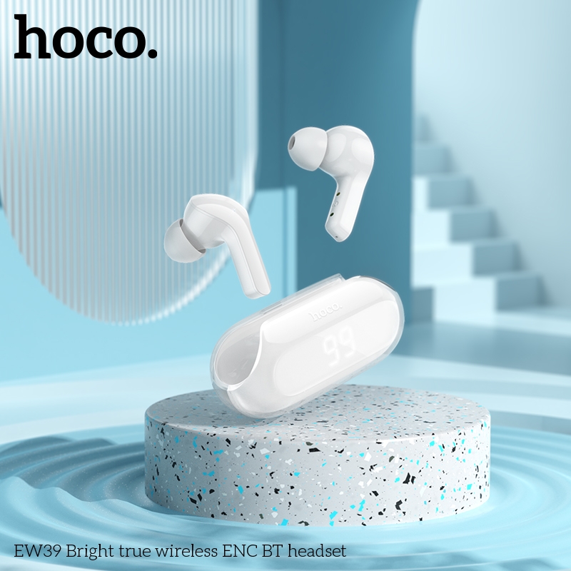 Tai nghe Bluetooth TWS Hoco EW39 W5.3, Pin 4h, Chống ồn ENC, Dock báo pin Nhất Tín Computer