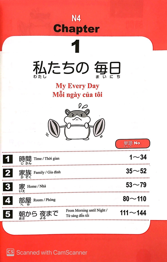 HAJIMETE NO NIHONGO NOURYOKUSHIKEN N4 TANGO 1500_Sách học từ vựng N4 m