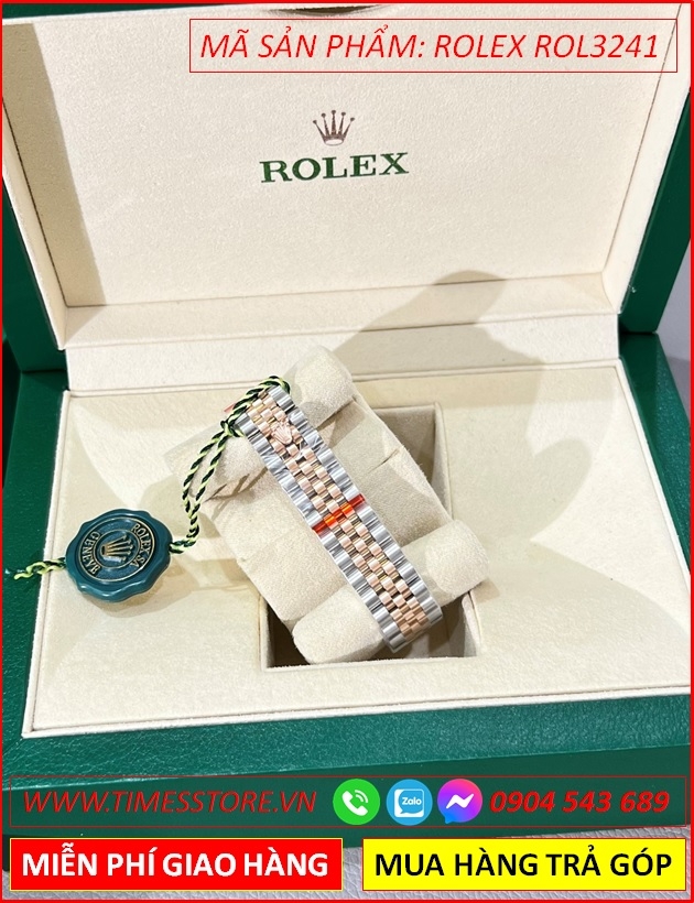 Wow Đẹp quá ️Đồng Hồ Nữ Rolex F1 Mặt Hồng Niềng Khía