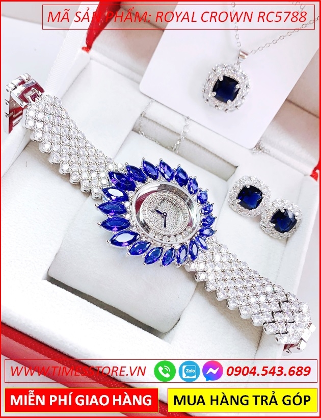 Wow Đẹp quá ️Đồng hồ Nữ Royal Crown Lắc Tay Full Đá