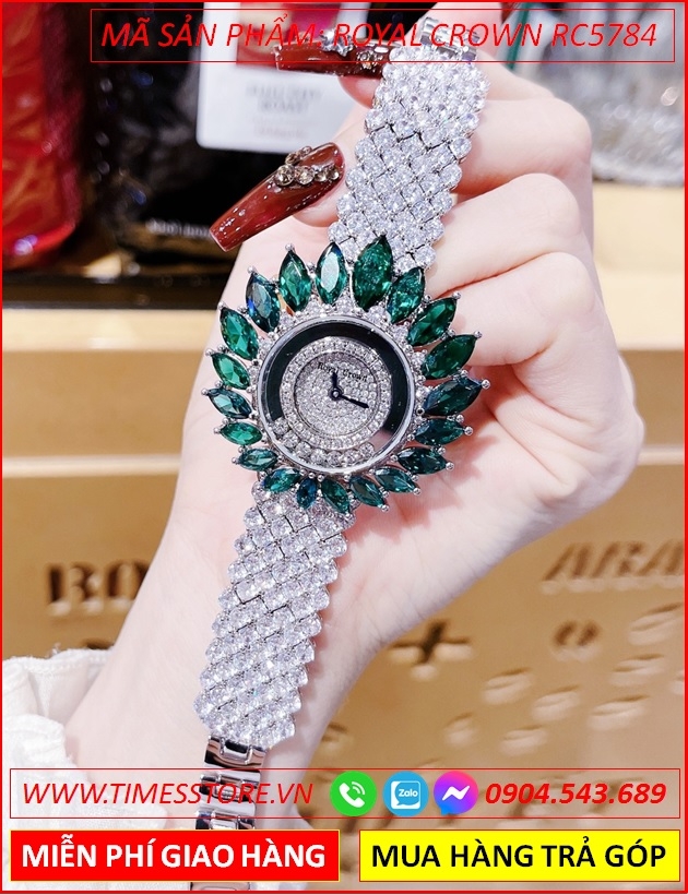 Wow Đẹp quá ️Đồng hồ Nữ Royal Crown Lắc Tay Full Đá