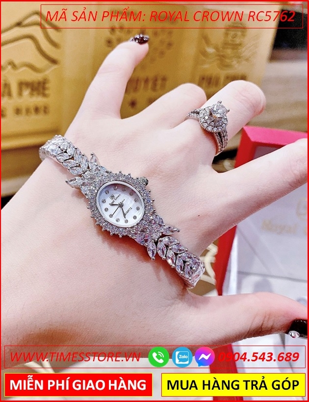 Wow Đẹp quá ️Đồng hồ Nữ Royal Crown Lắc Tay Full Đá