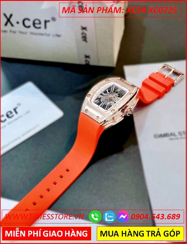 Wow Đẹp quá ️Đồng Hồ Nữ Xcer Rose Gold Dây Cao Su Đỏ