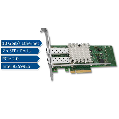 Intel X520-DA2, 2 port 10Gbps SFP+