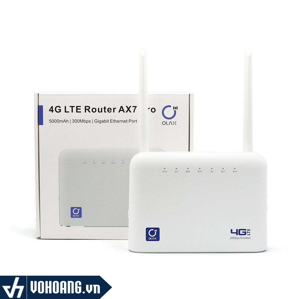 Olax AX7 Pro | Bộ Phát WiFi 4G 2 Trong 1 Dùng Nguồn Trực Tiếp Kèm Pin Dự Phòng Tốc Độ Cao vohoang.vn