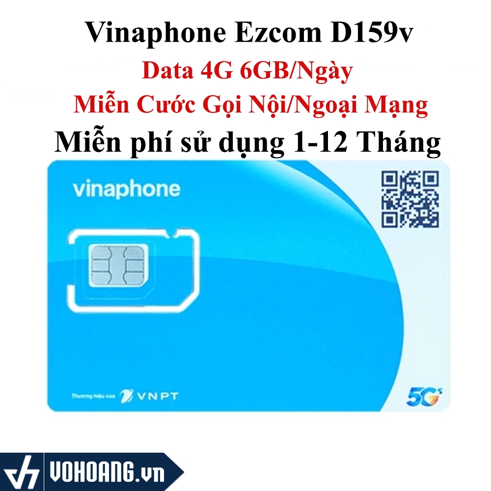 Vinaphone D159v | Dung Lượng Data 6GB/Ngày Miễn Phí 200 Phút Ngoại Mạng - Nội Mạng vohoang.vn