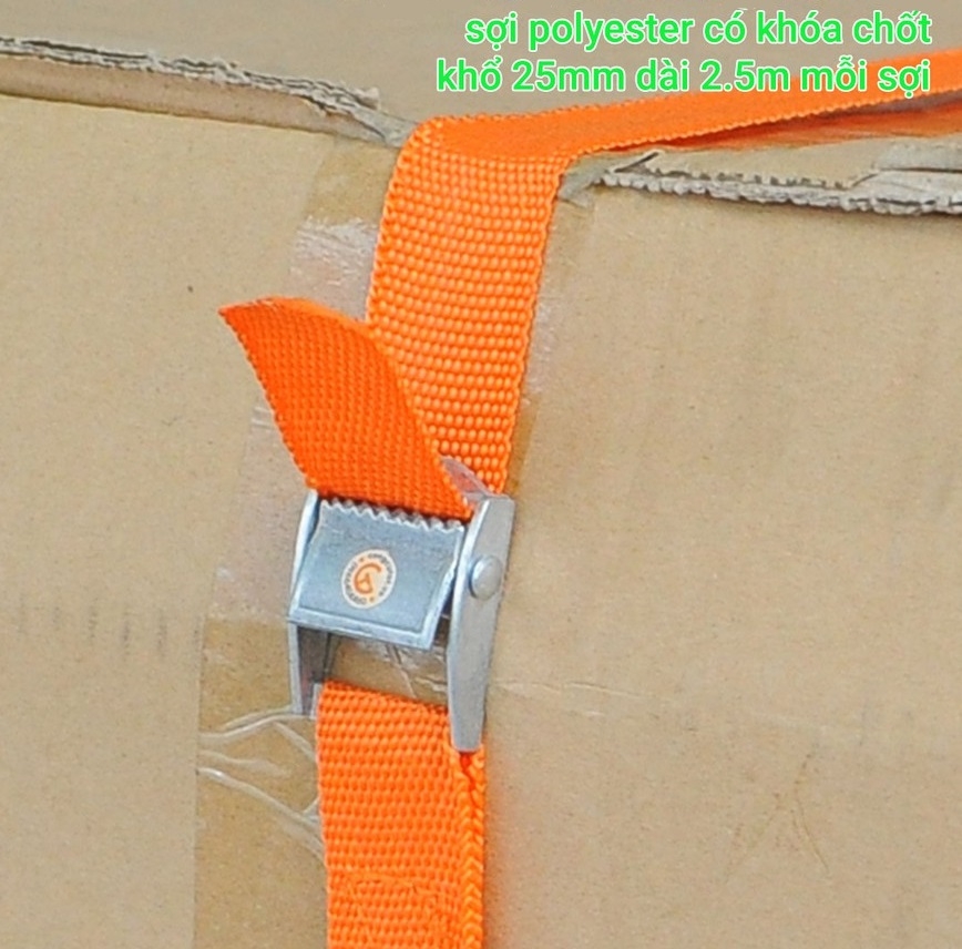 Dây buộc hàng sợi polyester 2.5mm có khóa chốt khổ 25mm dài 2.5m | Giải ...