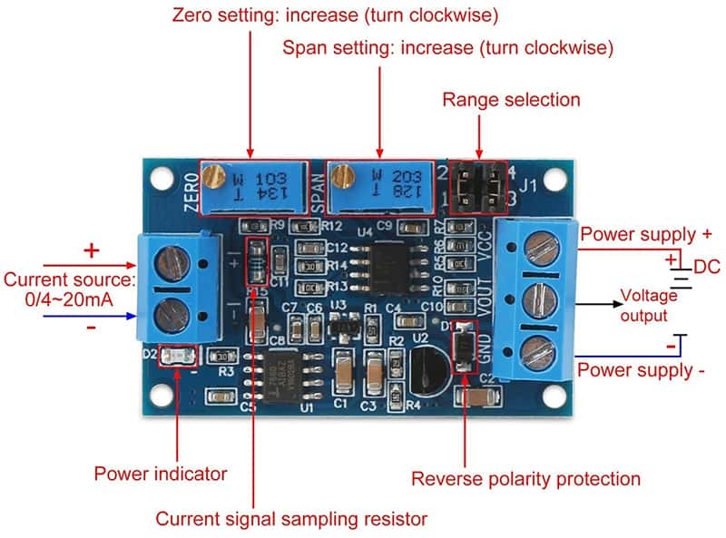 Mạch Chuyển Tín Hiệu Dòng Áp HW-685 (0/4-20mA to 0-3.3V/5V/10V) | Giải ...