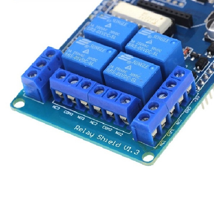 Module relay 4 kênh shield V1.0 mở rộng cho Arduino UNO | Giải Pháp Chung