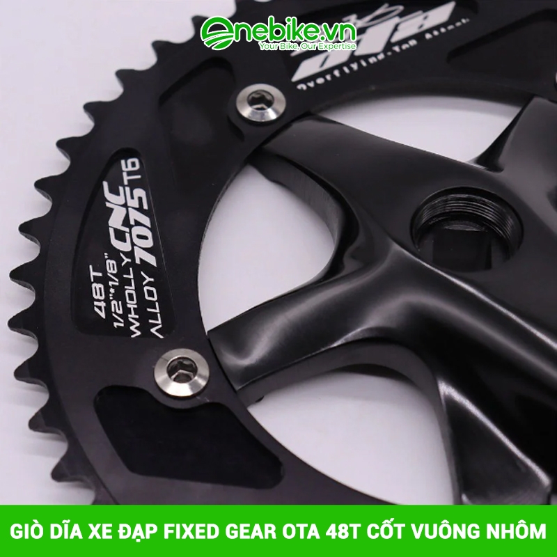 Giò dĩa xe đạp Fixed Gear OTA 48T cốt vuông nhôm | Nhà phân phối xe đạp ...