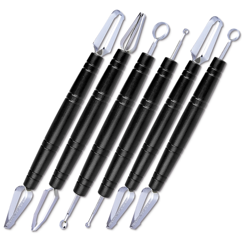 Bộ 7 Màu Đen Dụng Cụ Cắt Tỉa Hoa Quả, Bộ 6 Móc 2 Đầu Tỉa Thú + 1 Dao ...