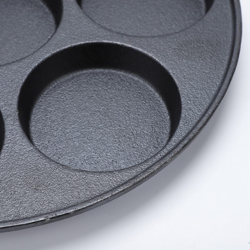 Khuôn Chảo Gang Nướng 7 lỗ Hình Tròn 31*26.5 Hamburger, Bánh Khọt, Bánh ...