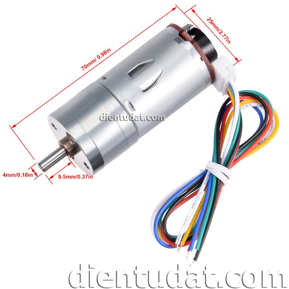 100RPM Gear Motor With Encoder GM25-370 | Điện Tử DAT