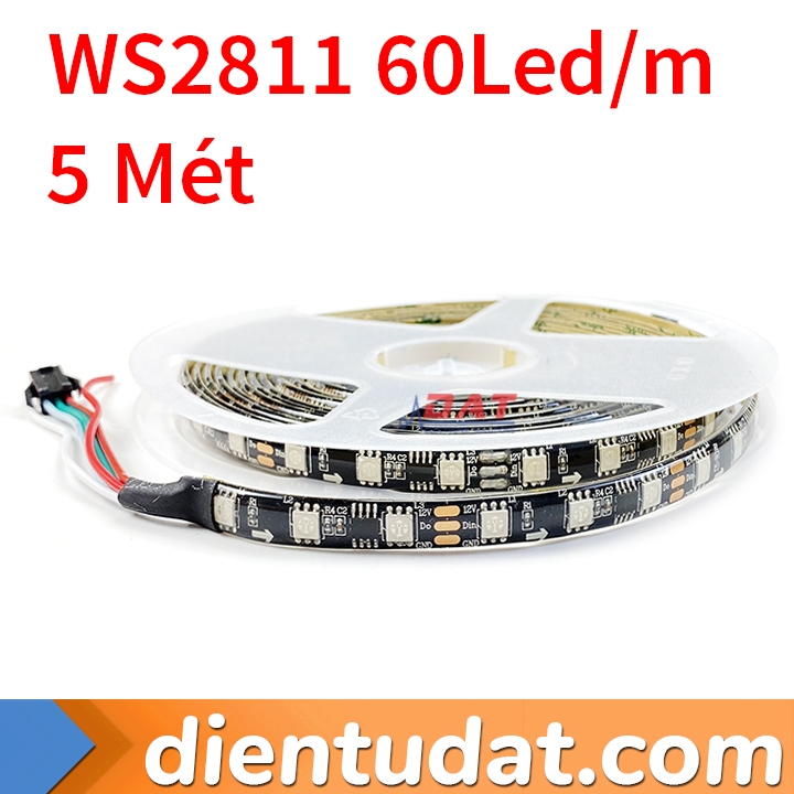 Dây LED RGB 12V 5050 WS2811 Phủ Keo Chống Nước 60 LED - Cuộn 5 Mét ...