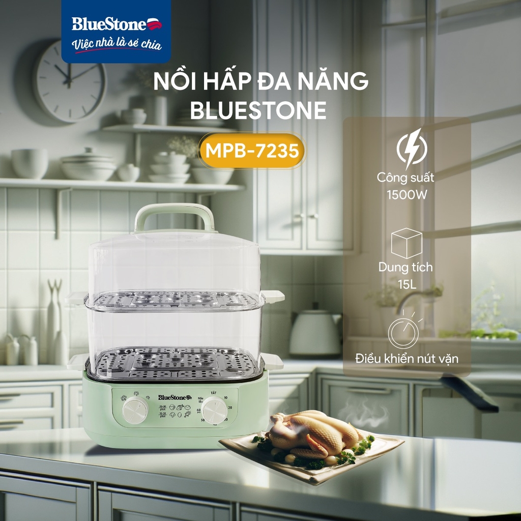 Nồi lẩu hấp đa năng BlueStone MPB-7235 15 lít | dienmayhmc.com