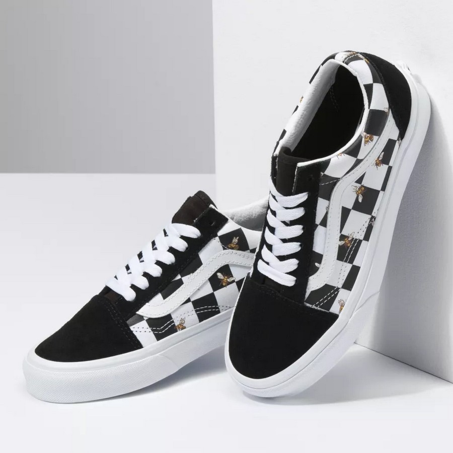 VANS Việt Nam - VANS BEE CHECK OLD SKOOL BLACK TRUE WHITE VN0A3WKT9EH