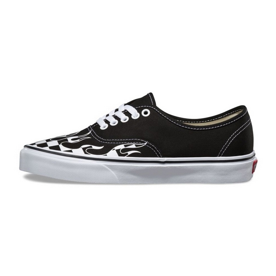 VANS CHECKER FLAME AUTHENTIC BLACK TRUE WHITE VN0A38EMRX8 - VANS VN